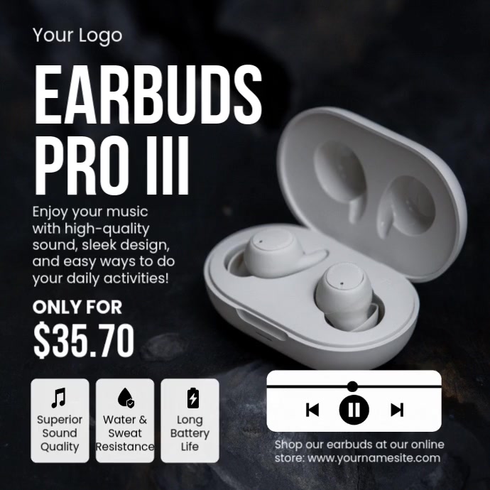 Earbuds Pro III Template | PosterMyWall