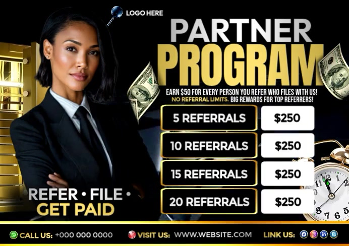 Plantilla de Earn Big with Partner Program | PosterMyWall
