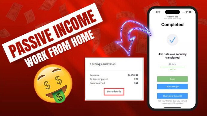 Earning app youtube thumbnail design template | PosterMyWall