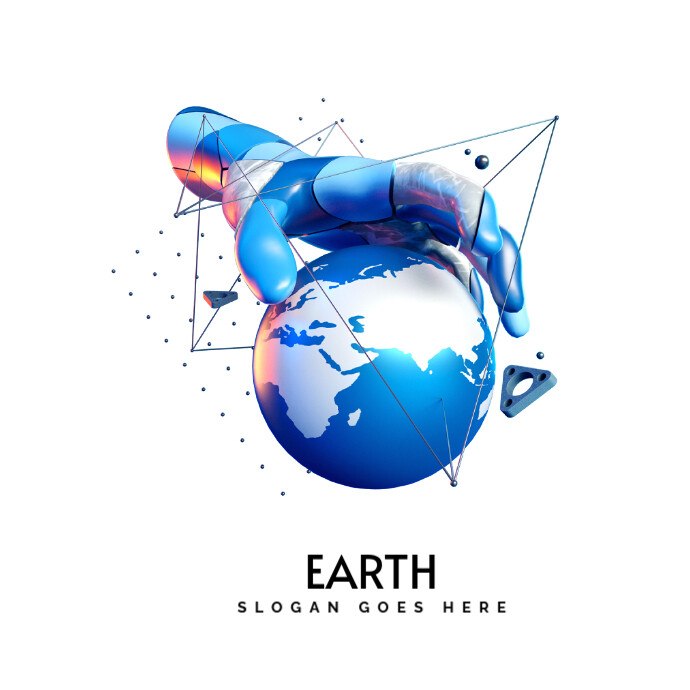 Earth and hand logo Template | PosterMyWall