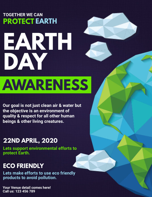 Earth Day, Earth Awareness Day, Water Day Template | PosterMyWall
