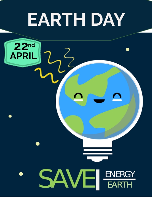Earth Day Save Energy Template | PosterMyWall