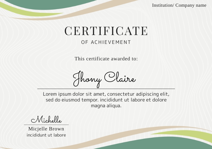Earth tone Certificate template | PosterMyWall
