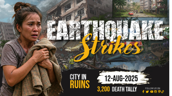 Plantilla de Earthquake Strikes Breaking News Thumbnail | PosterMyWall