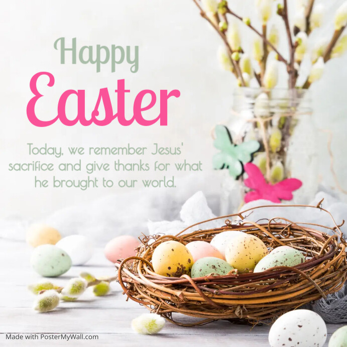 Easter, happy easter Instagram post. Template | PosterMyWall