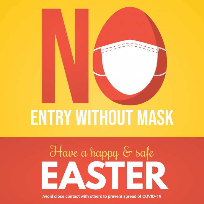 easter, social distancing, wear mask Template | PosterMyWall