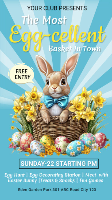 Copy of easter,spring, event,party, hello easter | PosterMyWall