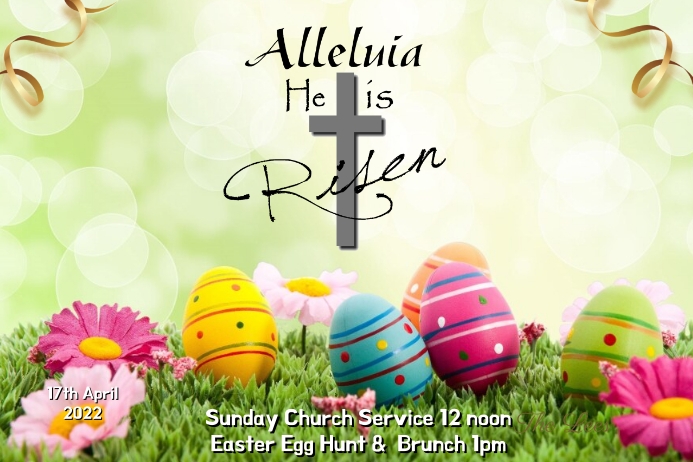Easter Alleluia He is Risen Template | PosterMyWall