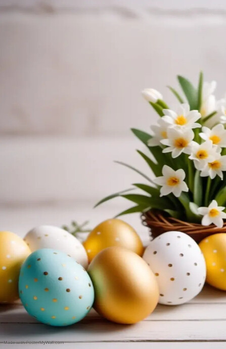 Easter background with Easter eggs Template | PosterMyWall