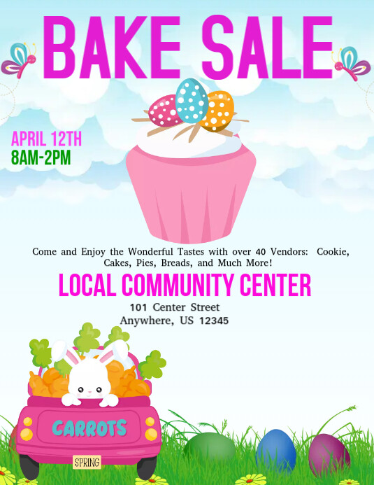 Easter Bake Sale Template | PosterMyWall