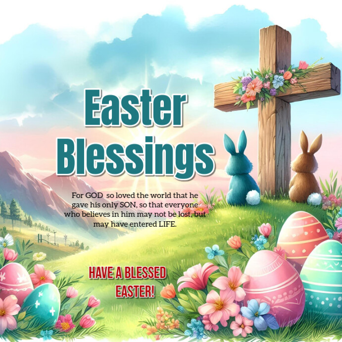 Easter Blessings Instagram Post Template | PosterMyWall
