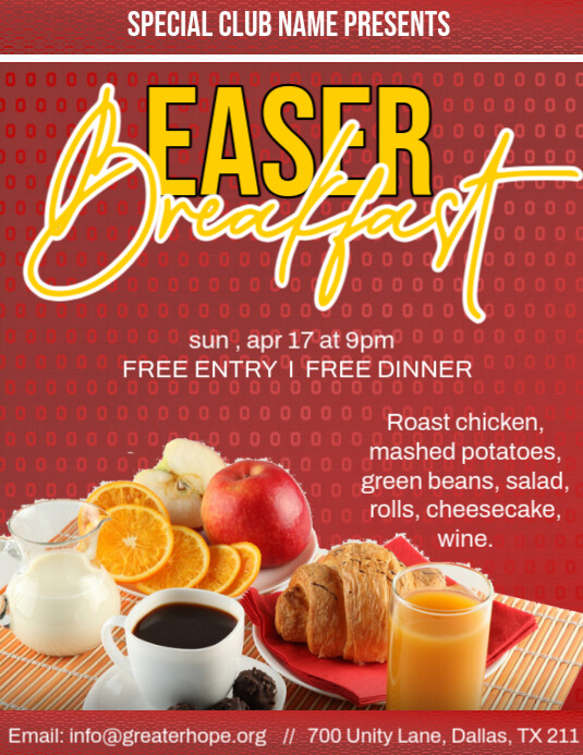 Plantilla de easter breakfast flyer | PosterMyWall