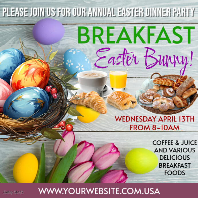 easter breakfast flyer Template | PosterMyWall