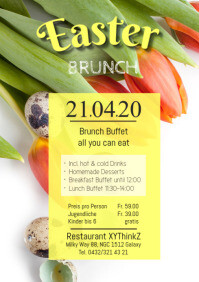 Easter Brunch Buffet Flyer Poster Event Advert Restaurant Template ...