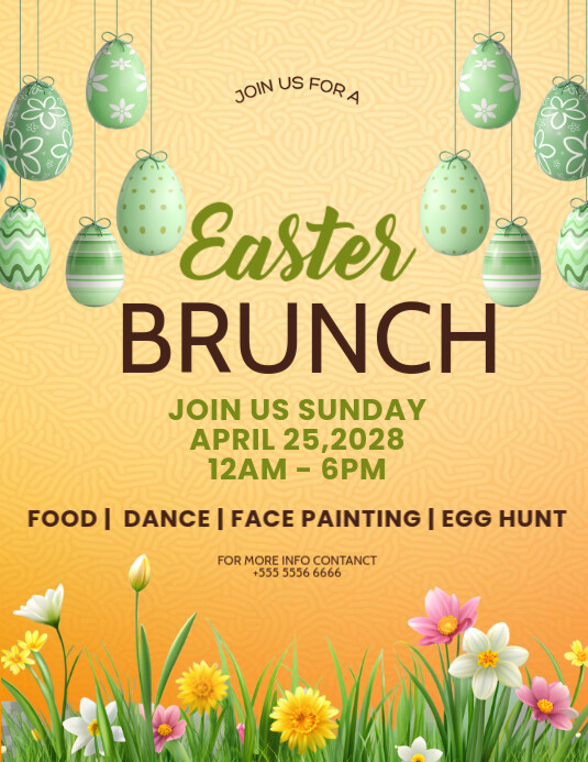 Easter Brunch Flyer (us Letter) Template | PosterMyWall