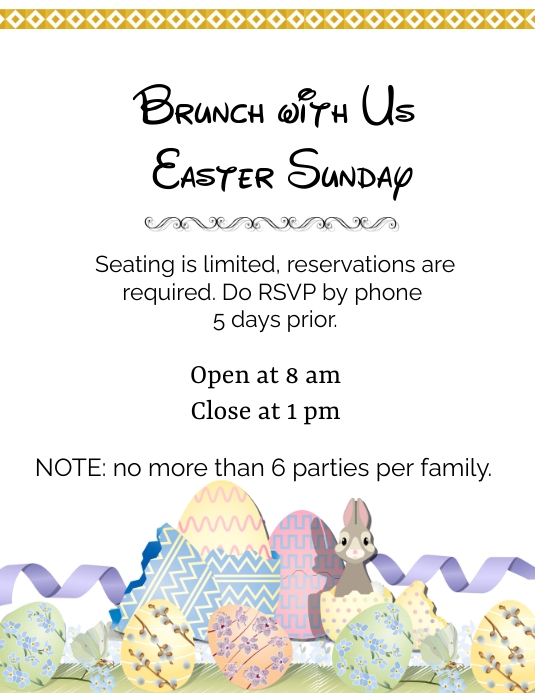 Easter Brunch Flyer Template | PosterMyWall