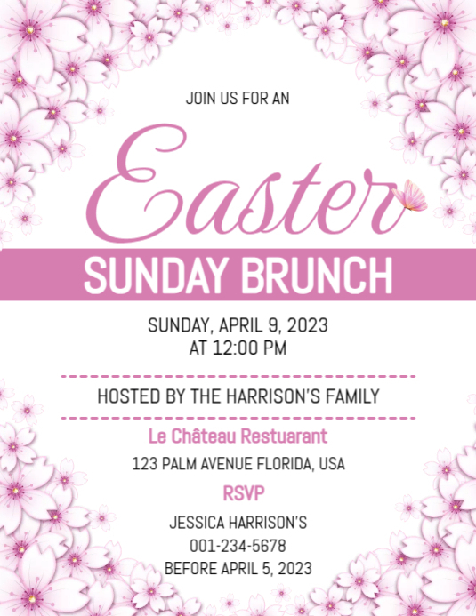 Easter Brunch Invitation Flyer Template | PosterMyWall