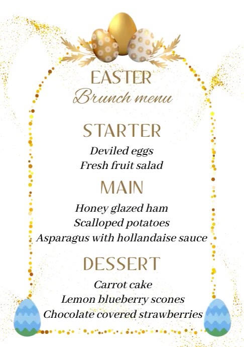 Easter Brunch Menu Template | PosterMyWall