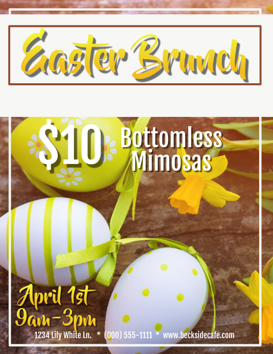 Easter Brunch Mimosa Flyer Template | PosterMyWall