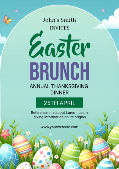 Easter Brunch Party Flyer Template | PosterMyWall