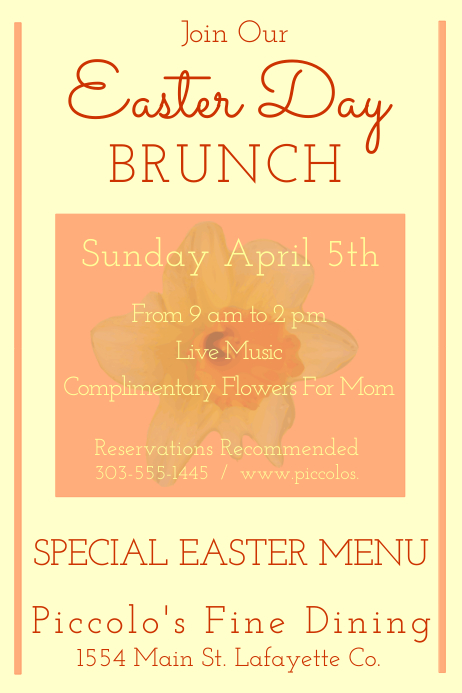 Easter Brunch Template | PosterMyWall