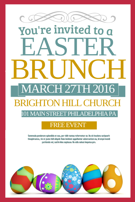 Easter Brunch Template | PosterMyWall