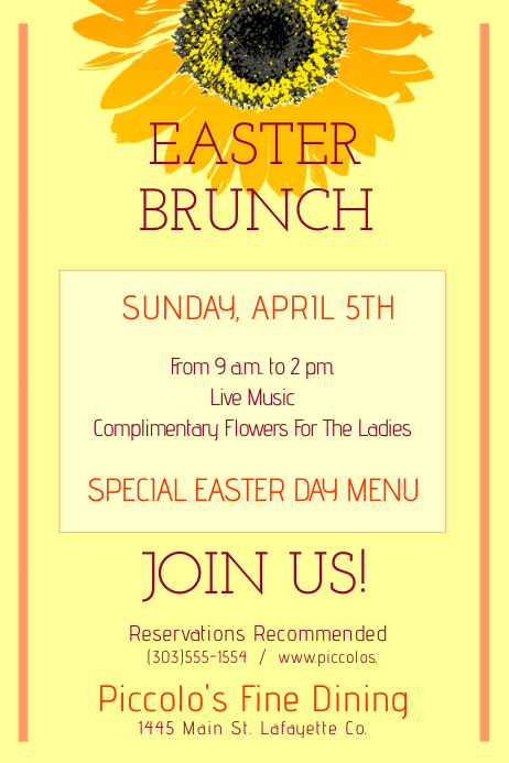 Easter Brunch Template | PosterMyWall