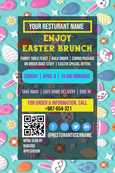 Copy of Easter brunch template poster | PosterMyWall