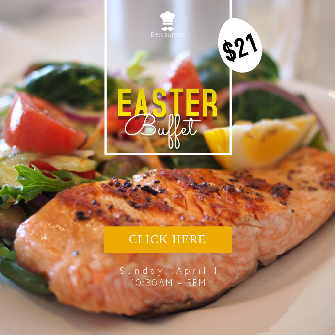 Easter Buffet Restaurant Instagram Post Template | PosterMyWall