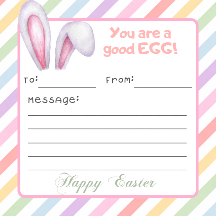Easter Bunny Candy Gram Classroom Fundraiser Template Printable ...