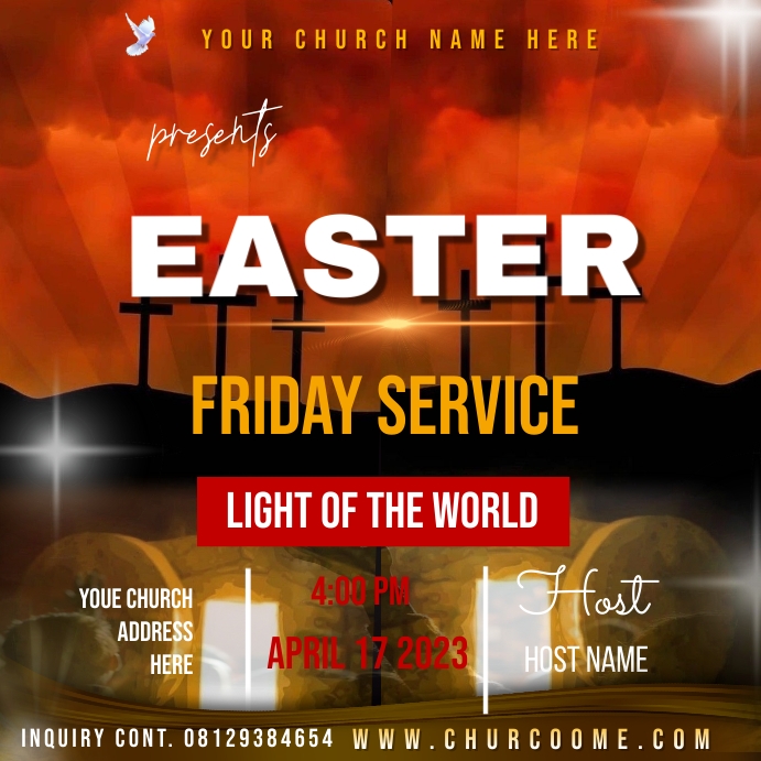 EASTER CARD/ Church flyer Template | PosterMyWall