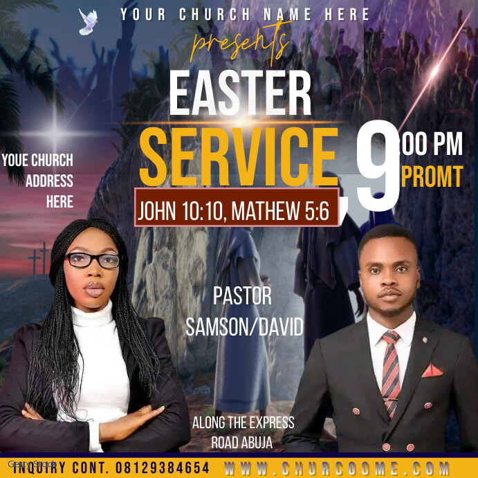 EASTER CARD/ Church flyer Template | PosterMyWall