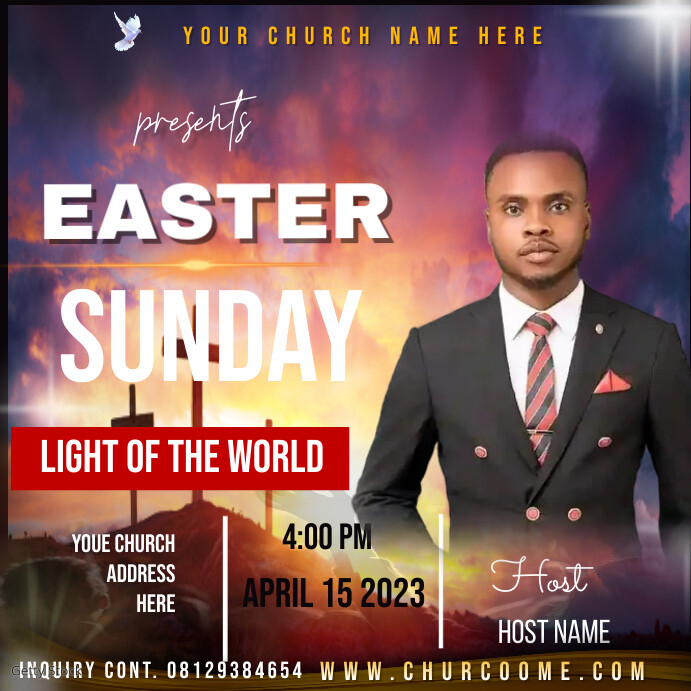 EASTER CARD/ Church flyer Template | PosterMyWall