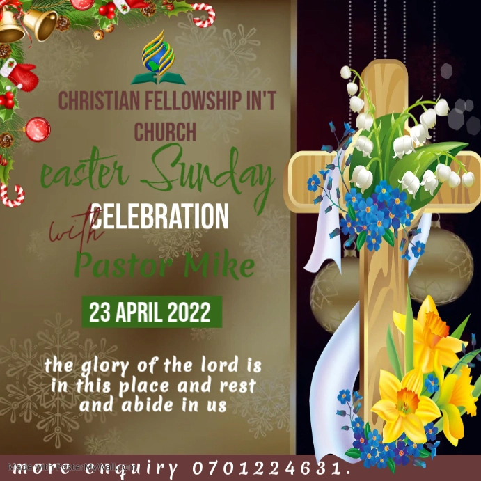 EASTER CARD/ Church flyer Template | PosterMyWall