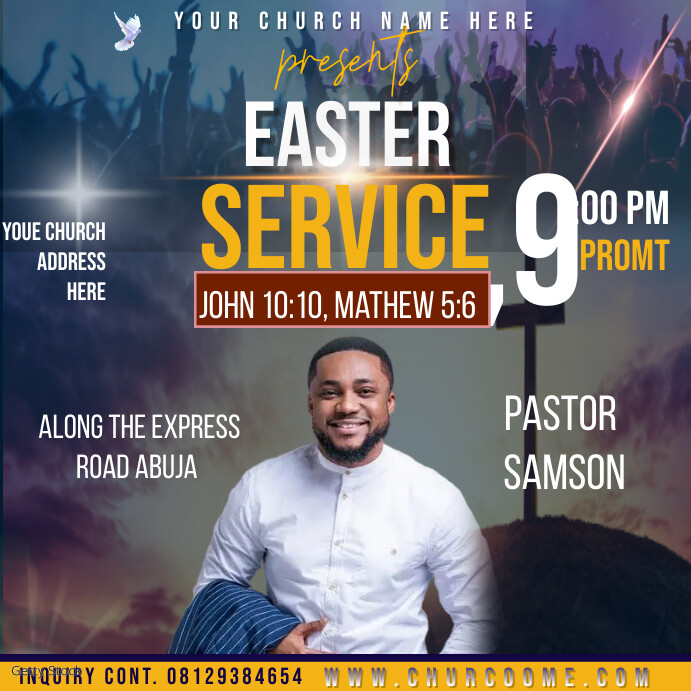 EASTER CARD/ Church flyer Template | PosterMyWall