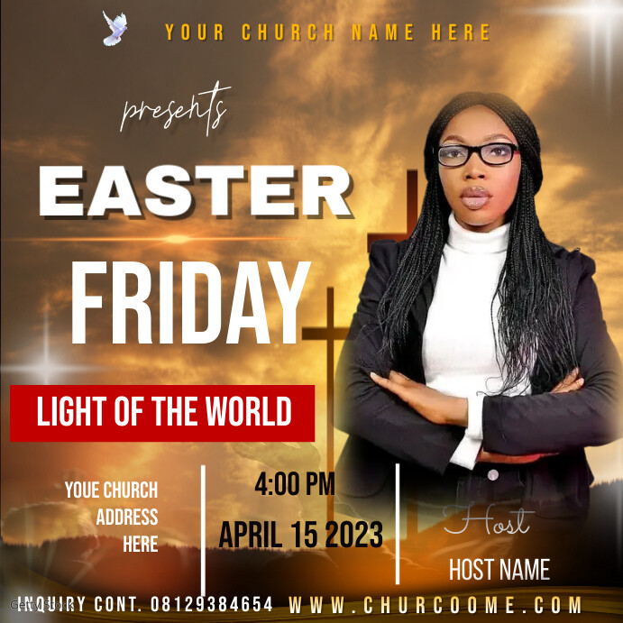 Plantilla de EASTER CARD/ Church flyer | PosterMyWall