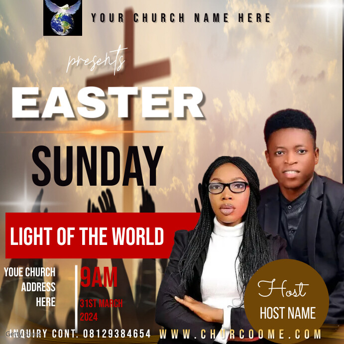 EASTER CARD/ Church flyer Template | PosterMyWall