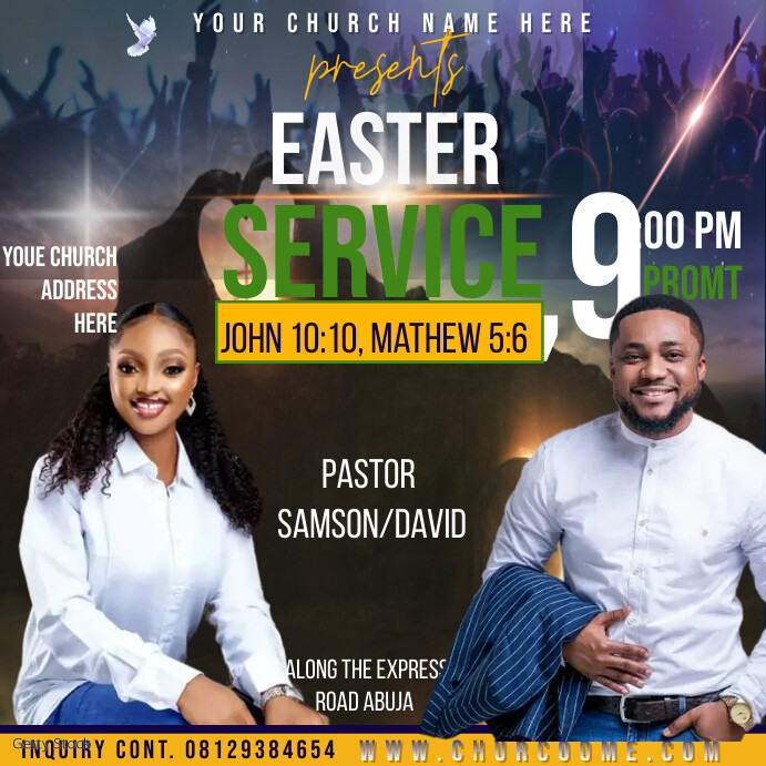 EASTER CARD/ Church flyer Template | PosterMyWall