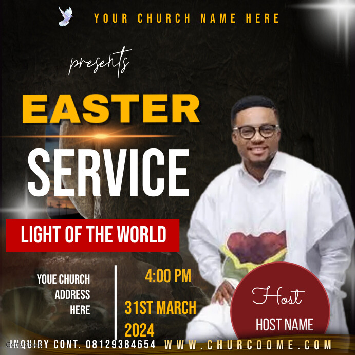 Plantilla de EASTER CARD/ Church flyer | PosterMyWall
