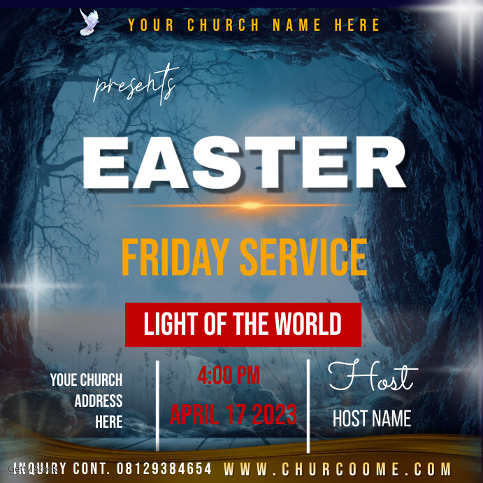 EASTER CARD/ Church flyer Template | PosterMyWall