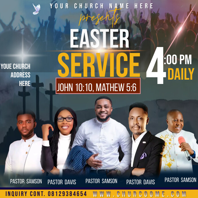 EASTER CARD/ Church flyer Template | PosterMyWall