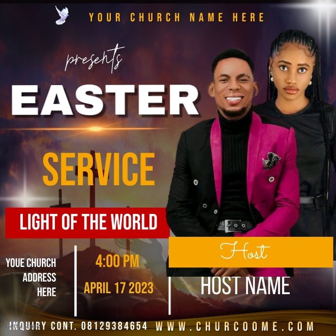 EASTER CARD/ Church flyer l Template | PosterMyWall