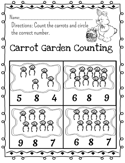 Easter Carrot Counting Template | PosterMyWall