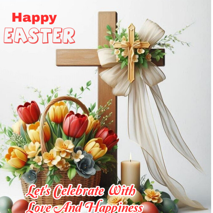 Plantilla de Easter Celebration Cross | PosterMyWall