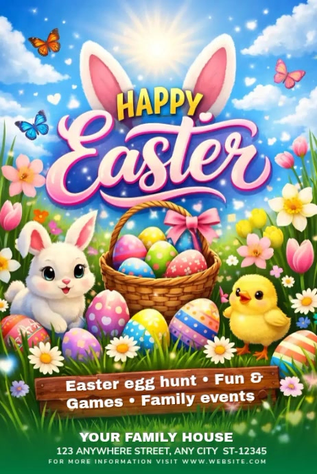 Copy of Easter Celebration Poster | Easter festival ad template Video ...