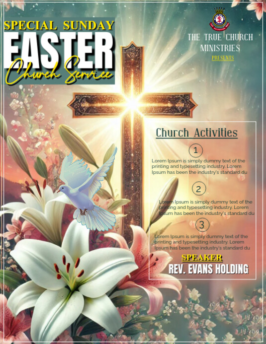 Copy of Easter church activity service design template | PosterMyWall