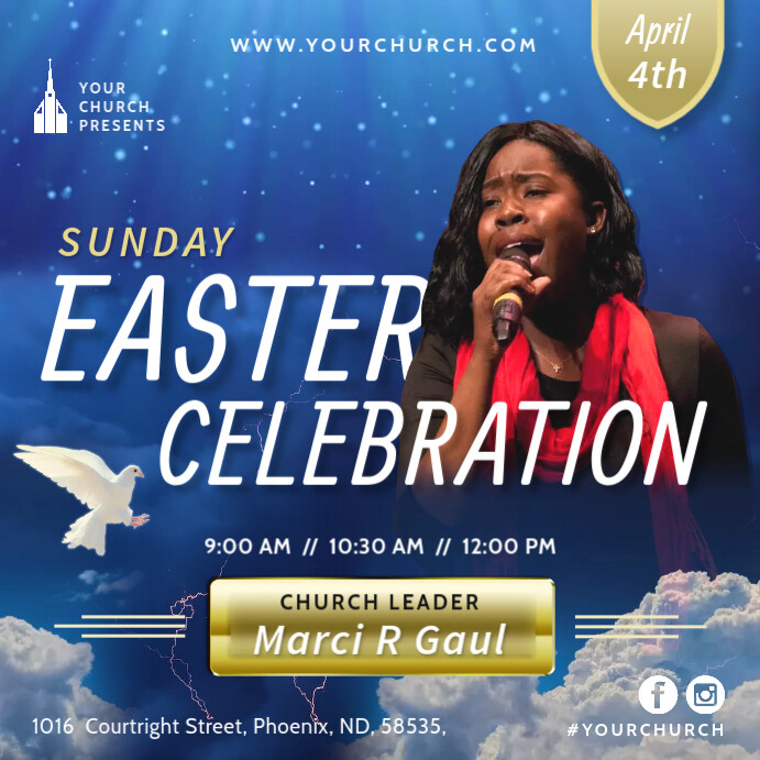Easter Church Event Instagram Post Template | PosterMyWall