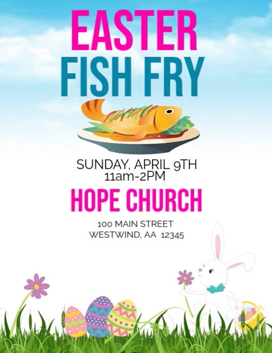 Easter Church Fish Fry Template | PosterMyWall