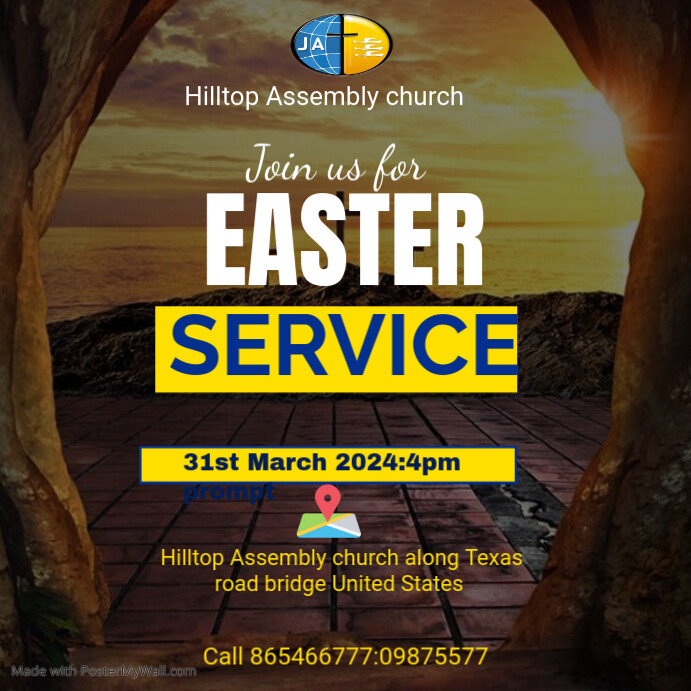 Easter church flyer Template | PosterMyWall