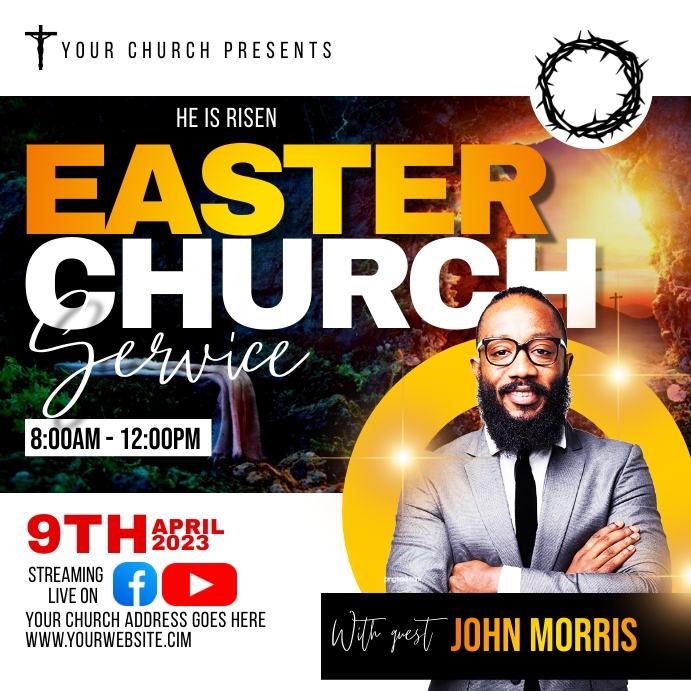EASTER CHURCH FLYER Template | PosterMyWall